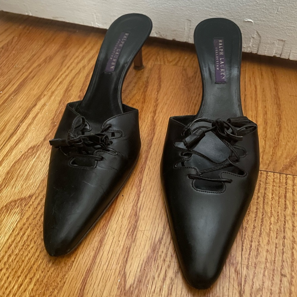 Ralph Lauren Collection Vintage ‘90s Leather Mules - Gem